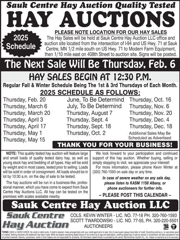 Sauk Centre Hay Auction | Buy & Sell Quality Hay & Straw | Sauk Centre ...